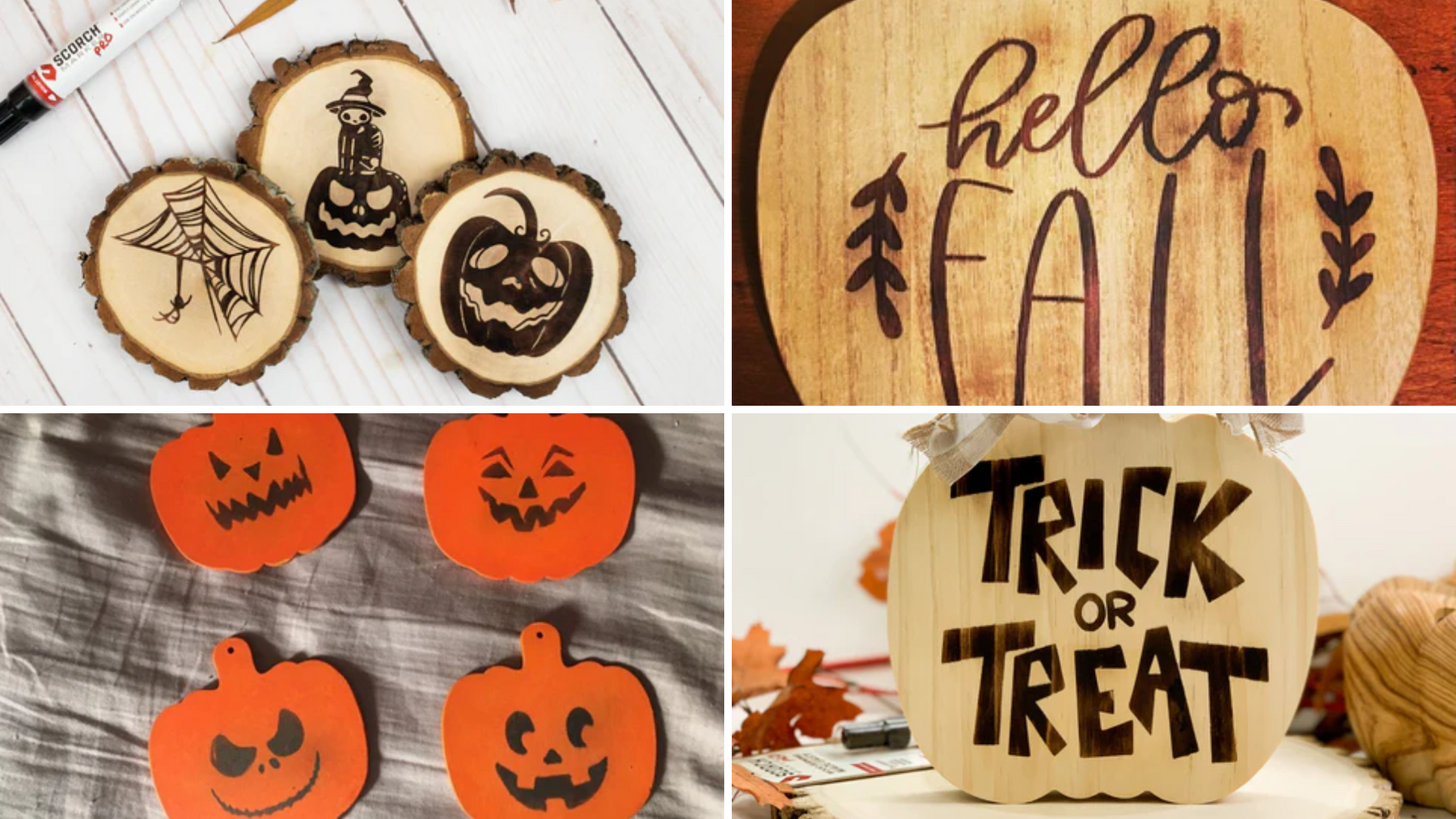 Fall Crafts with Wooden Pumpkins - Easy Fall Crafts - Scorch Marker